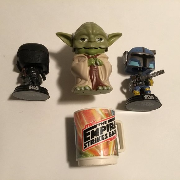 Funko | Toys | Star Wars Funko Darth Vader And Boba Fet Lot With Yoda ...